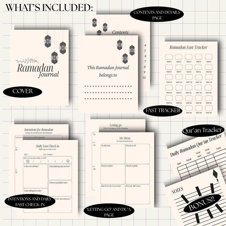 Ramadan Journal | Ramadan Fasting Tracker | Daily Ramadan Planner | Dua ...