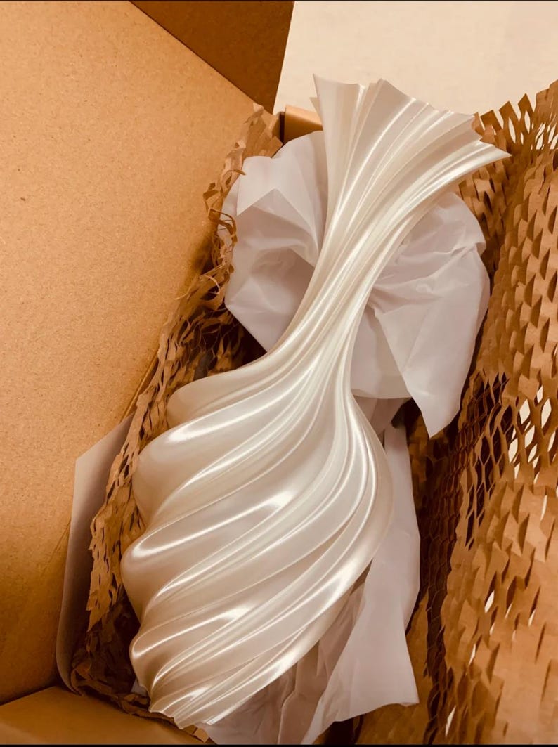 Flux | Silk-textured 3D Printed Decorative Vase – Minimalist Nordic PLA ...