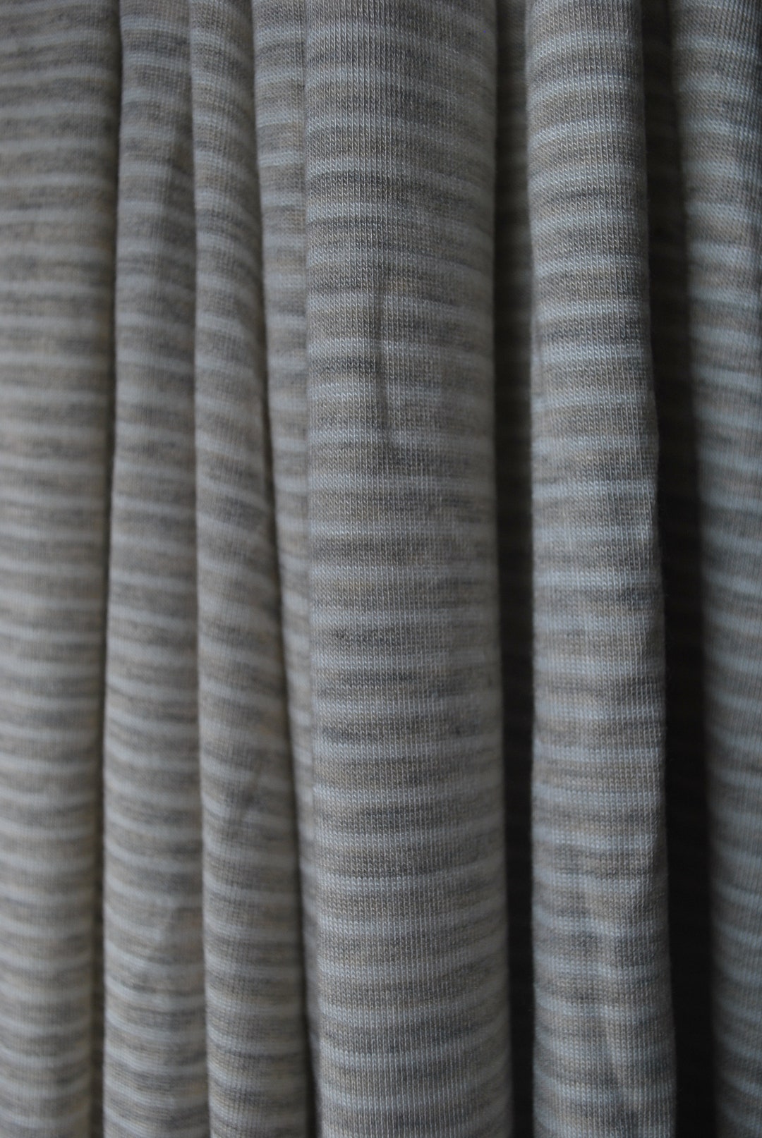 Modal Spandex Jersey Knit Fabric Yarn Dyed Stripes Natural/natural 1/8 ...