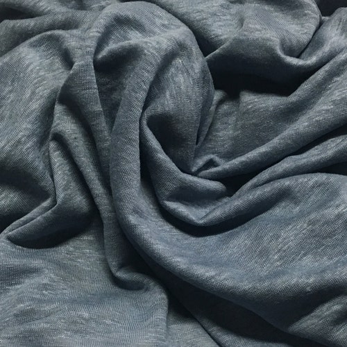 100% Linen Jersey Knit Fabric by Yard Semi Sheer Highend | Etsy