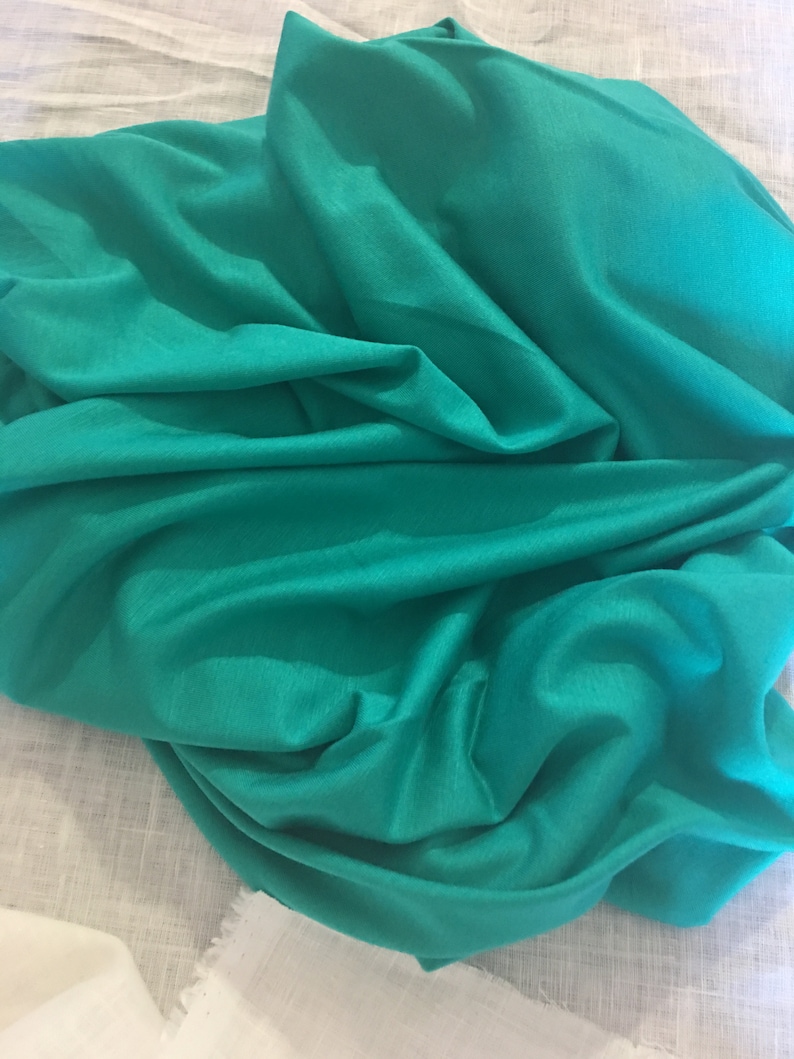 Modal Spandex Jersey Knit Fabric Eco-Friendly Turquoise green | Etsy