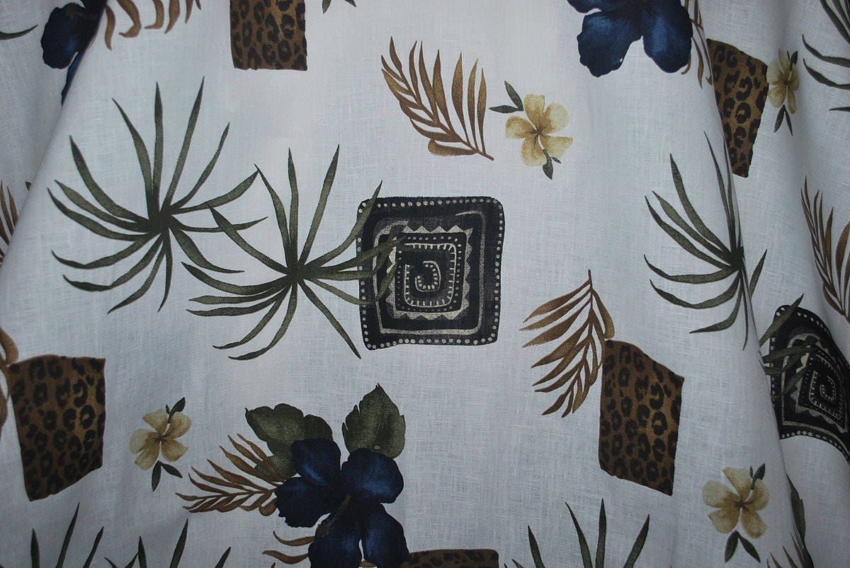 Linen 100% Printed Woven Fabric Natural Fiber Gorgeous - Etsy
