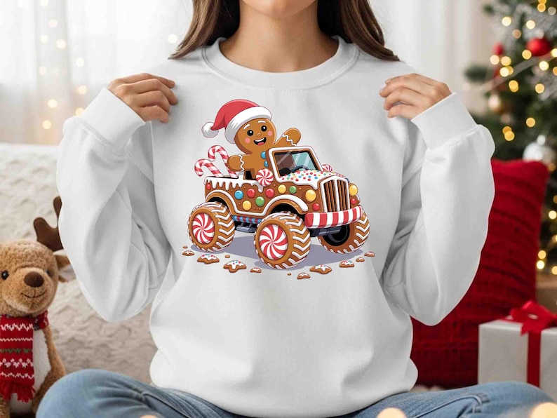 Gingerbread Man Monster Truck Christmas PNG: Cookie Car Clipart ...