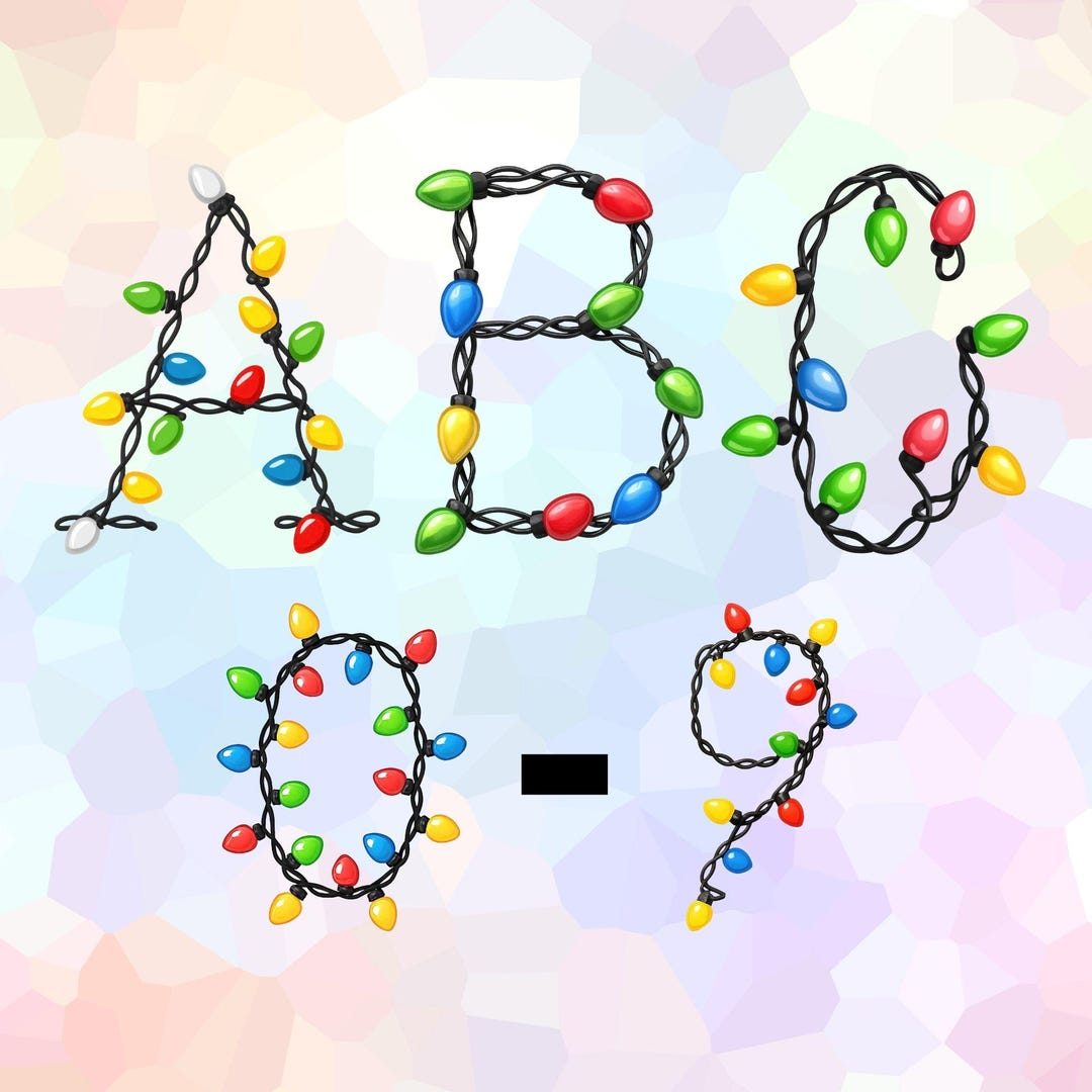 Christmas Lights Alphabet PNG, Holiday Light Bulb Letters, Xmas ...