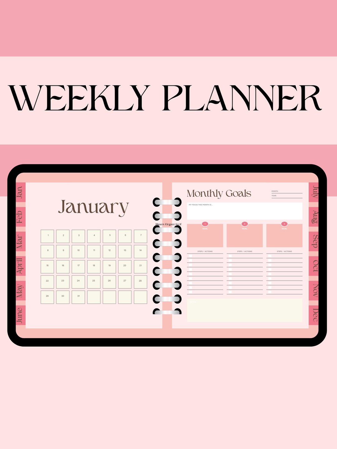 Weekly Life Planner, Monthly Life Planner, Digital Goal Tracker ...