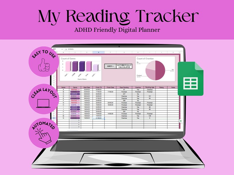 Purple Book Reading Tracker Dashboard | Digital Reading Progress ...