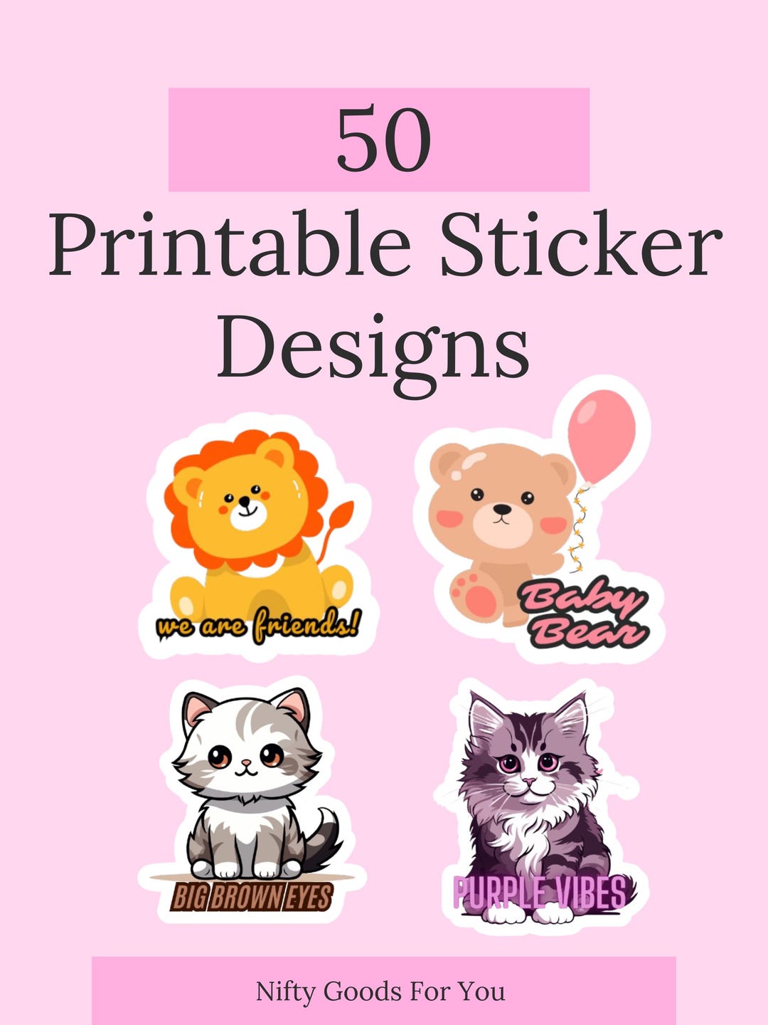 Printable Stickers Designs, Digital Stickers, Cute Sticker Designs to ...
