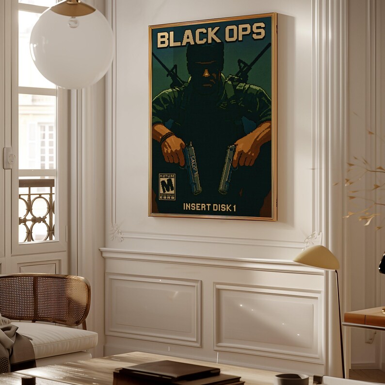 COD Black Ops Poster, Retro Pixel Art, Gamer Room Decor (digital ...