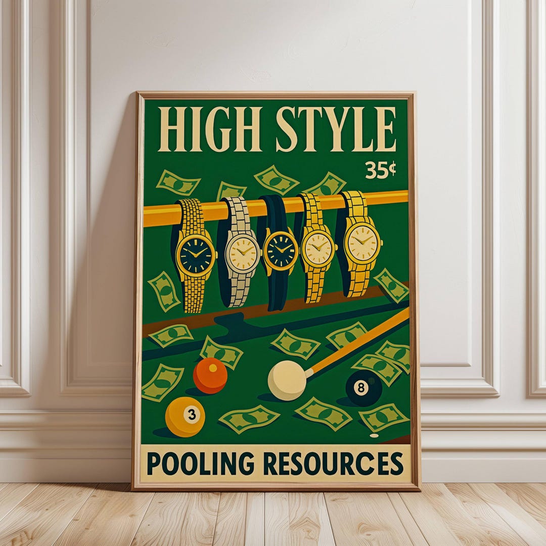 Retro Billiards Watch Print: Vintage Pool Hall Art (digital Download ...