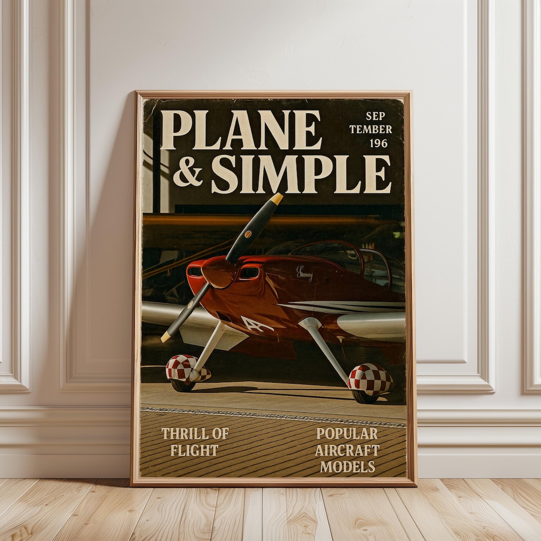 Vintage Airplane Poster, Retro Aviation Wall Art (digital Download) - Etsy