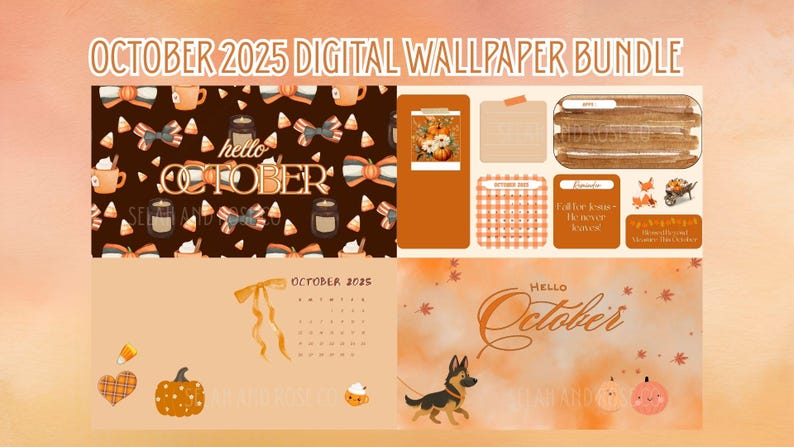 October 2025 Calendar Wallpaper Bundle: Cozy Fall Desktop & Phone ...