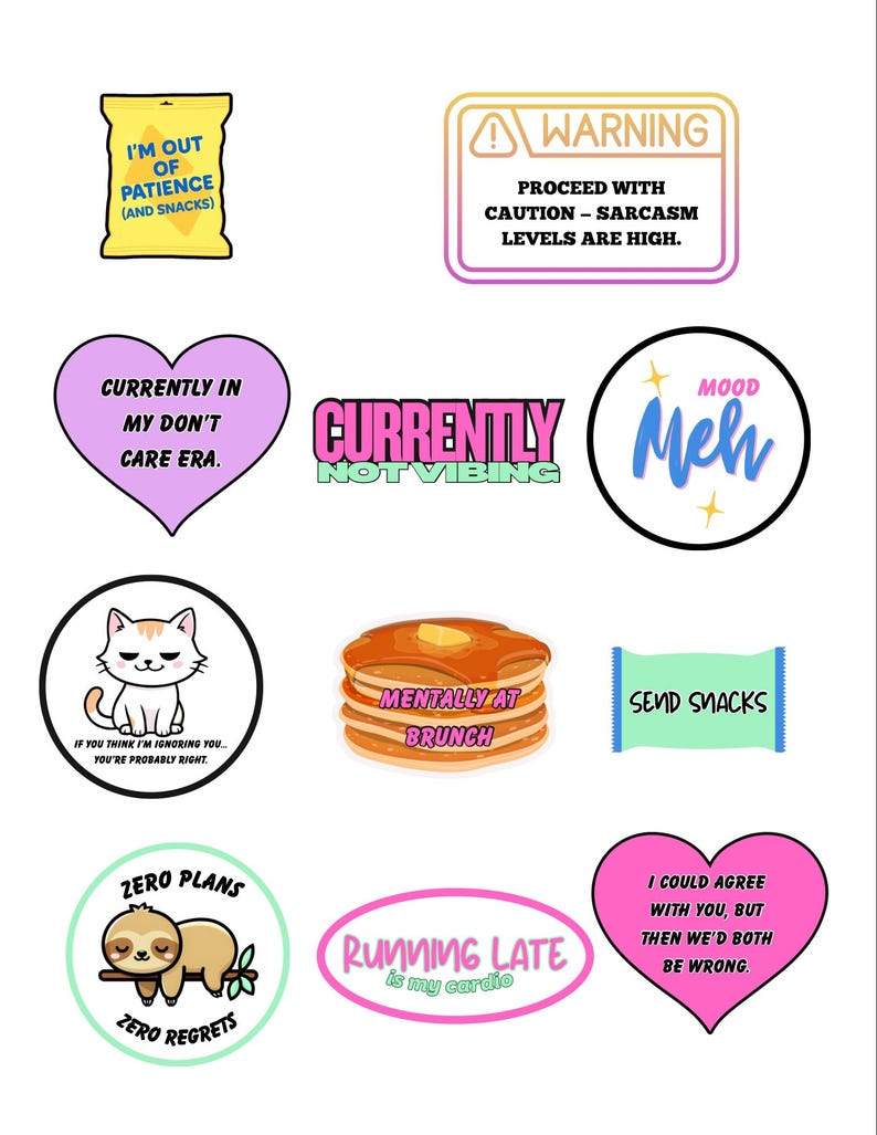 Funny Sticker Pack | Bundle | - Etsy