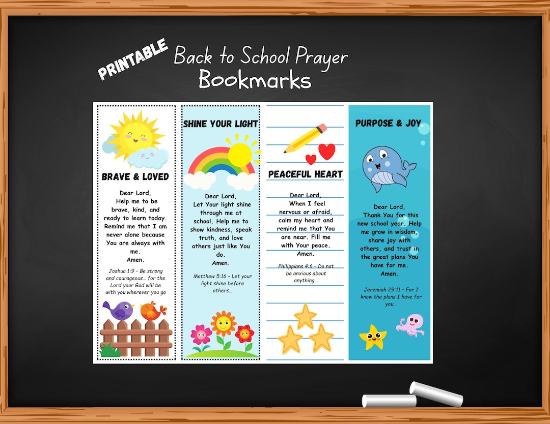 Printable Back to School Prayer Bookmarks – Christian Kids ...