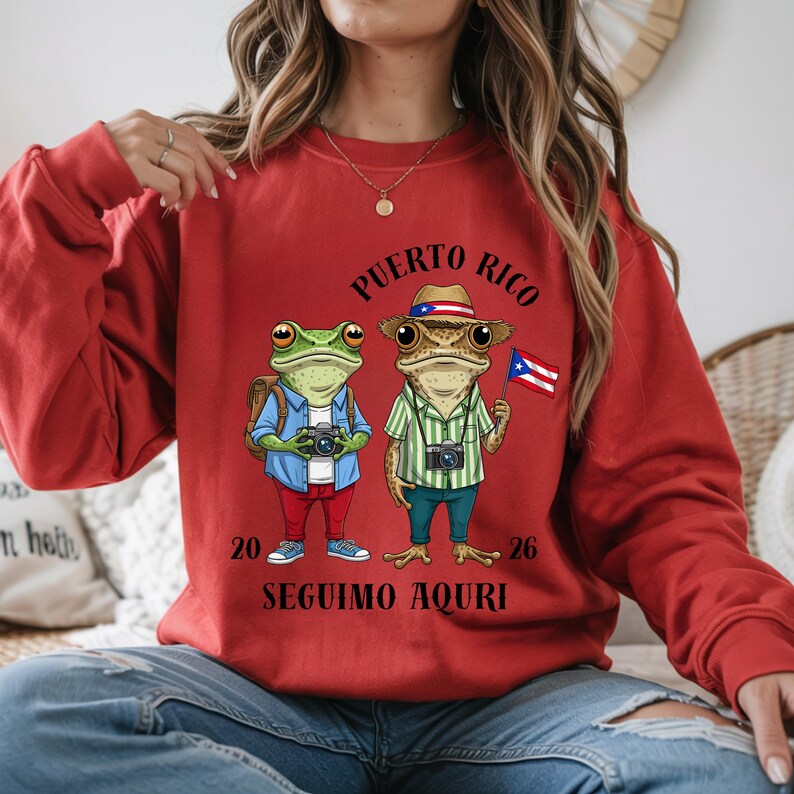 Puerto Rican 2026 Flag Frog Meme T-shirt Design: Sapo Concho PNG ...