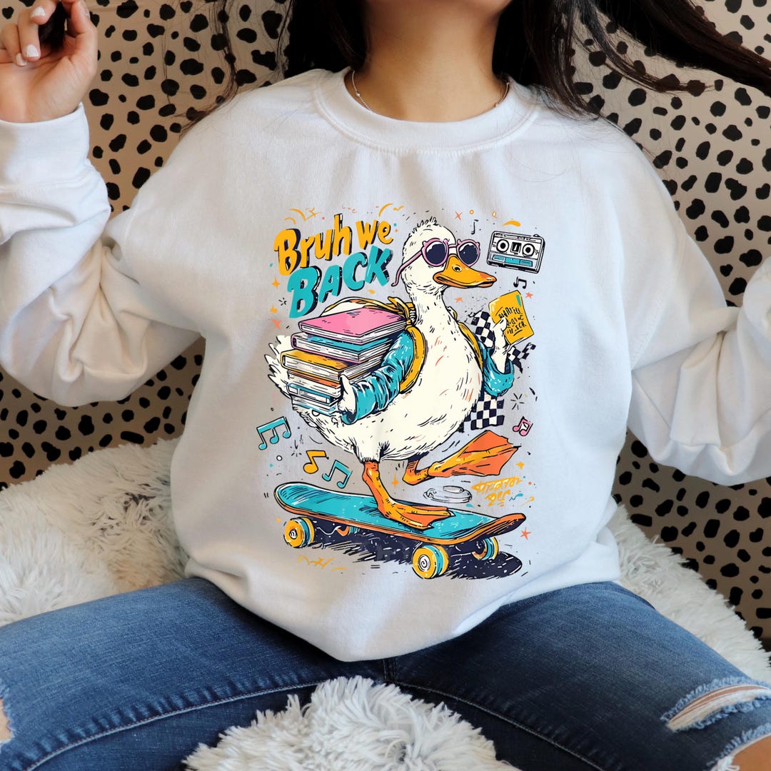 Bruh We Back PNG, Silly Goose Back to School Png, Retro Goose Humor ...