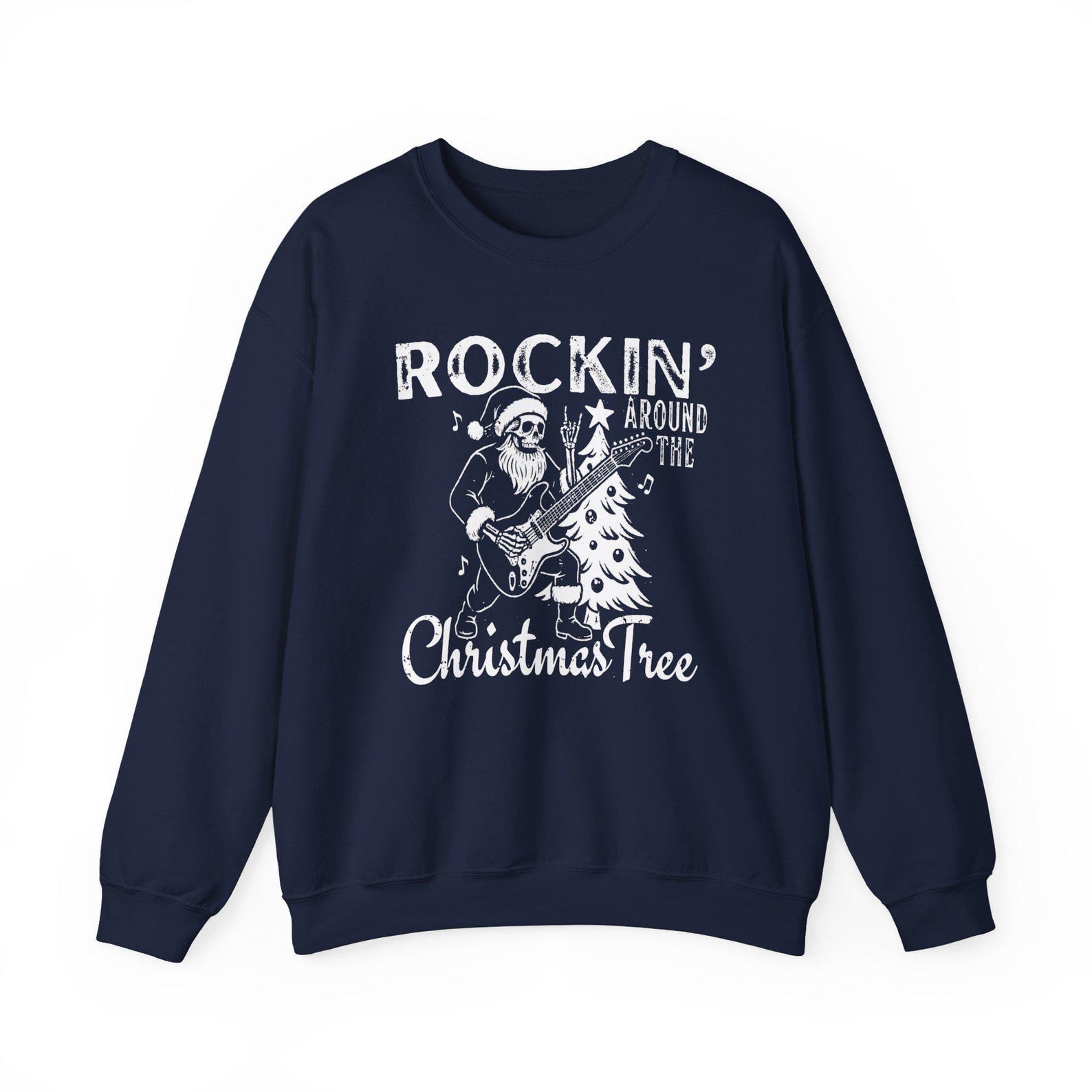 Rockin' Around the Christmas Tree Sweatshirt | Skull Santa, Emo Holiday ...