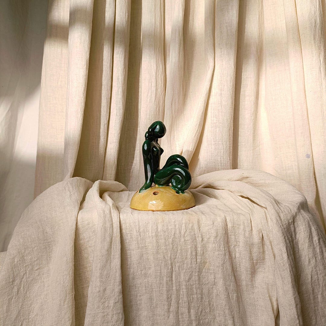 1940s Art Deco Mermaid Flower Frog by Einar Luterkort for Upsala-ekeby ...