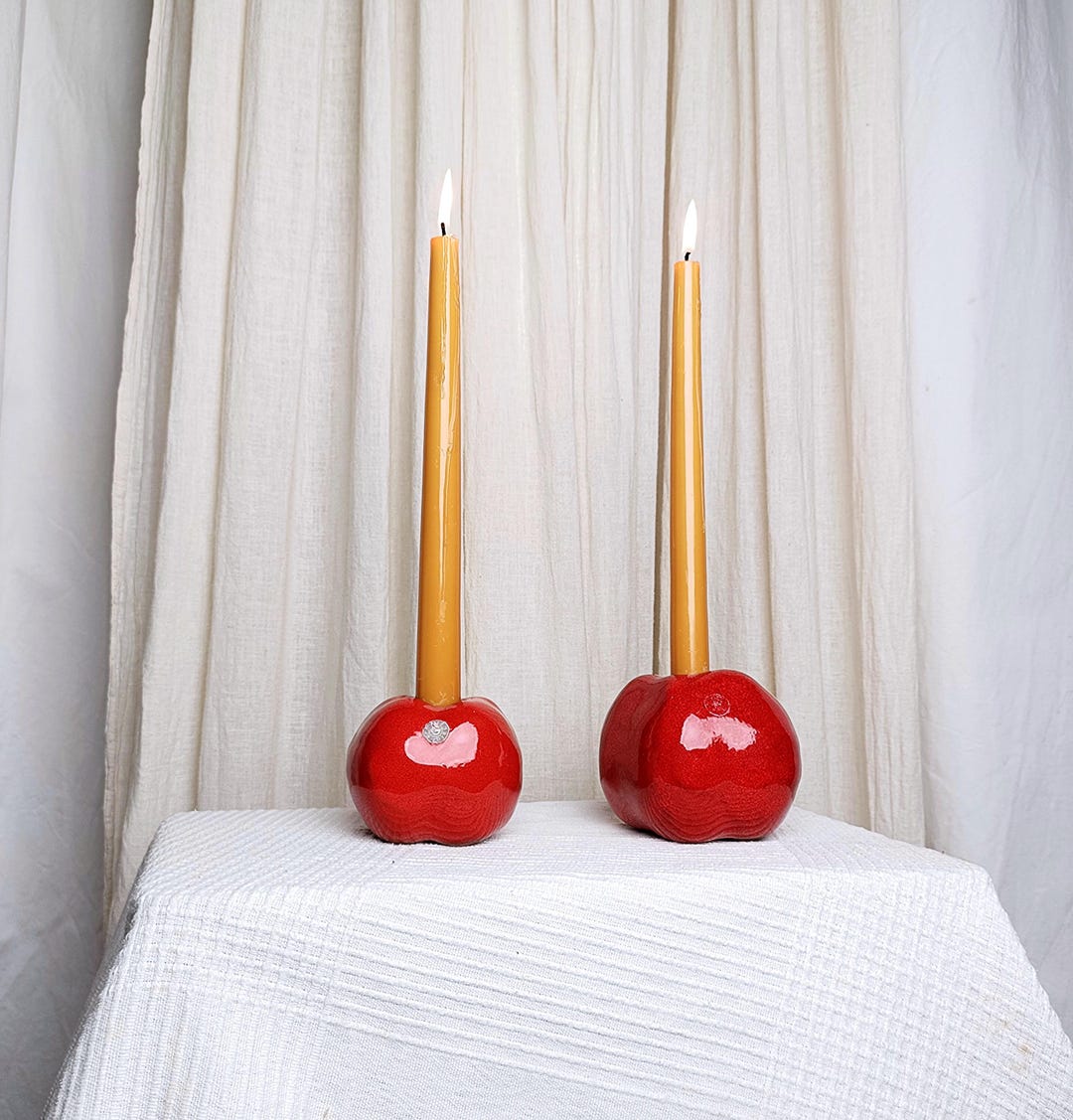 Vintage Gabriel Keramik Red Apple Candleholder Pair – Swedish Ceramic ...