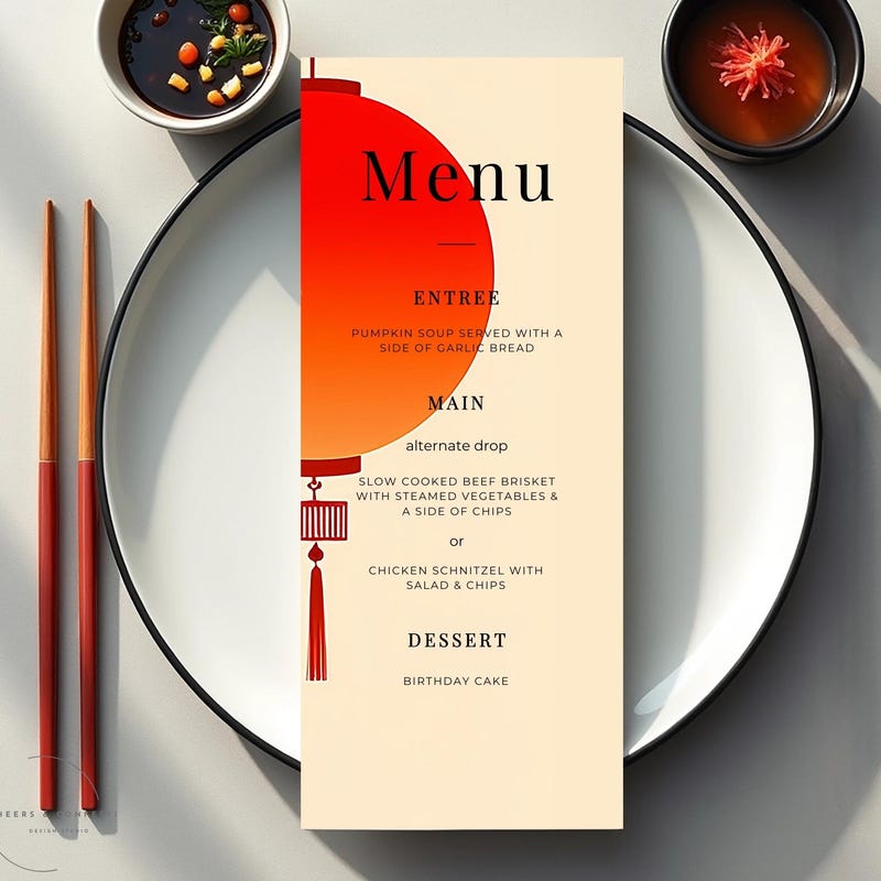 Japanese Design Menu - Etsy