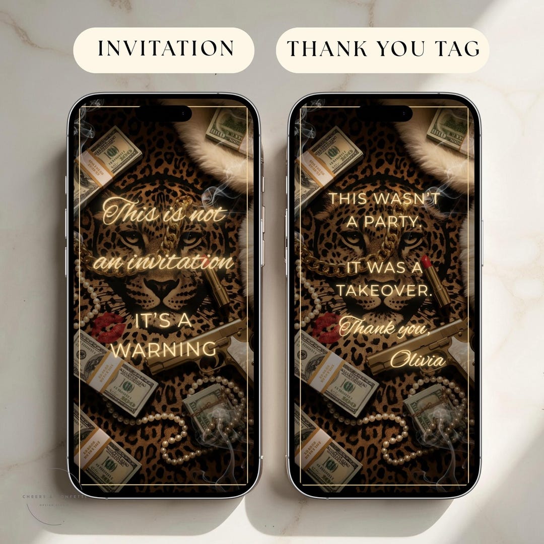 Animated Mob Wife Invitation, Gangster Life Themed Birthday Party ...