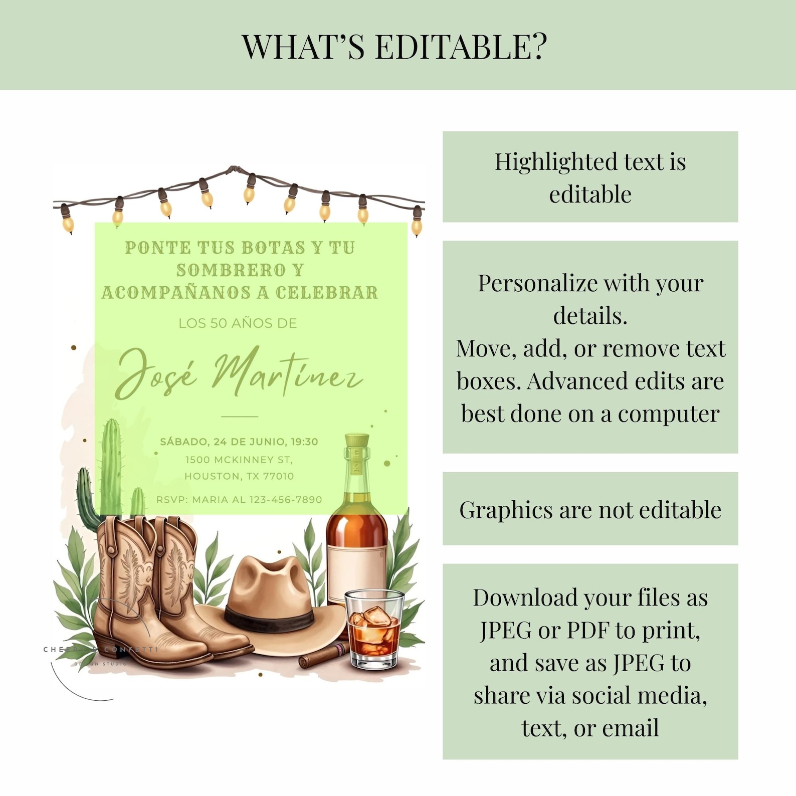 Spanish Mexican Cowboy Adult Man Invitation, Cactus Rustic Wood ...