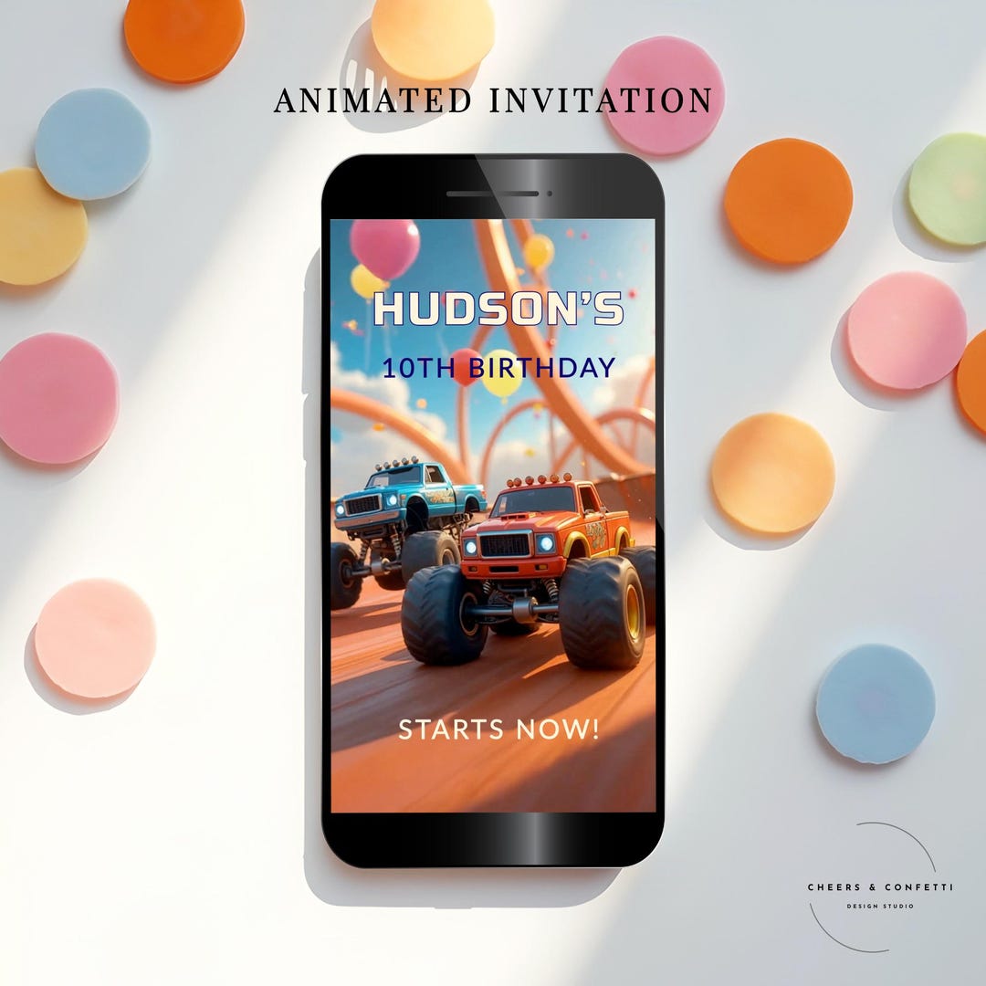Monster Jam Birthday Invite Video, Custom Video Invite for Kids ...