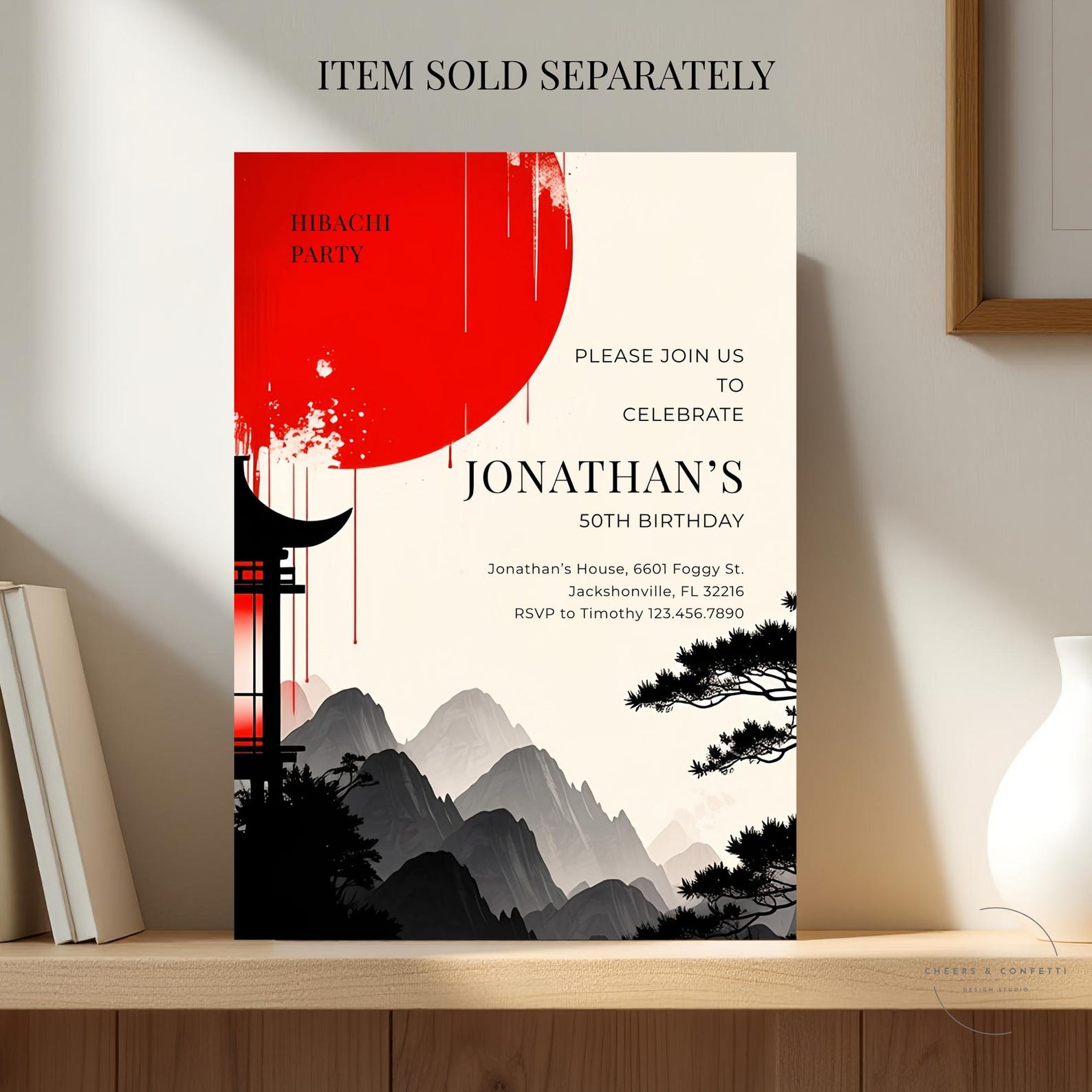 Hibachi Food Label, Personalized Hibachi Decor, Editable Place Cards ...
