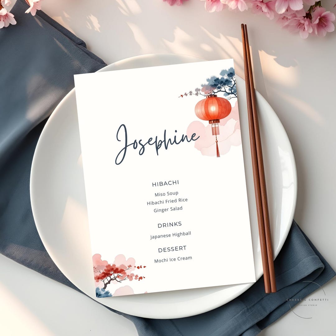 Editable Birthday Party Menus, Hibachi Party, Printable and Shareable ...