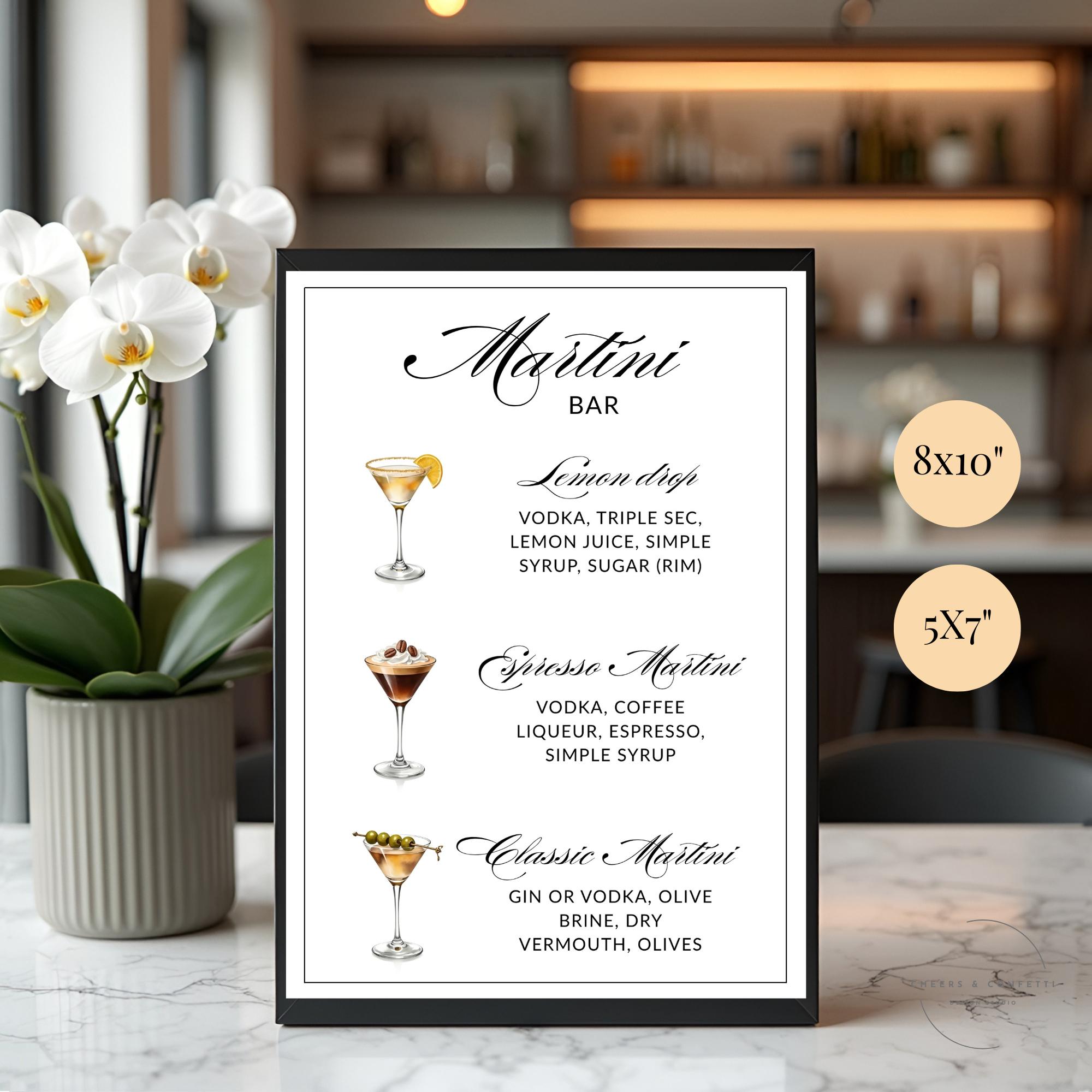 Lemon Drop Martini Signature Drink, Birthday Party Decor, Editable ...