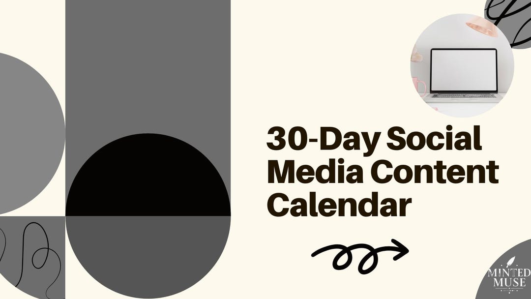 30-day Social Media Content Calendar (editable in Canva) | Small ...