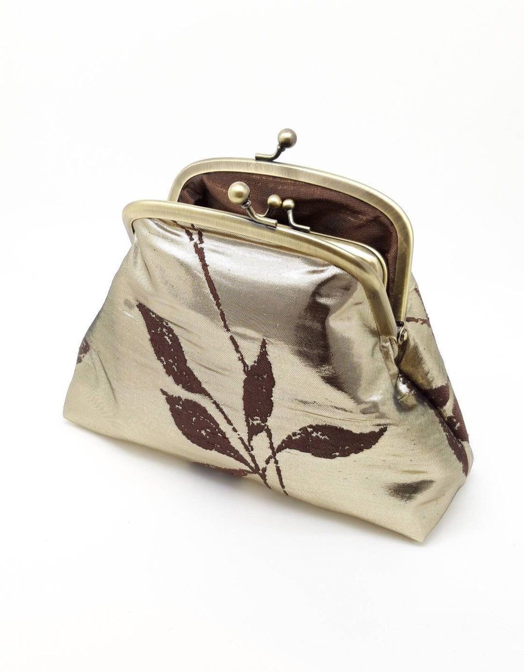 Metalic Gold Kisslock Coin Clasp Purse Wallet Clutch Gift for Women ...