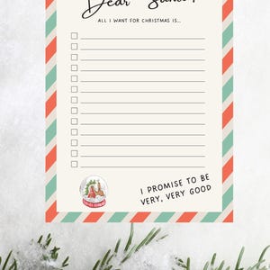 Christmas Wish List Template | Kids' Santa Letter (canva Editable) - Etsy