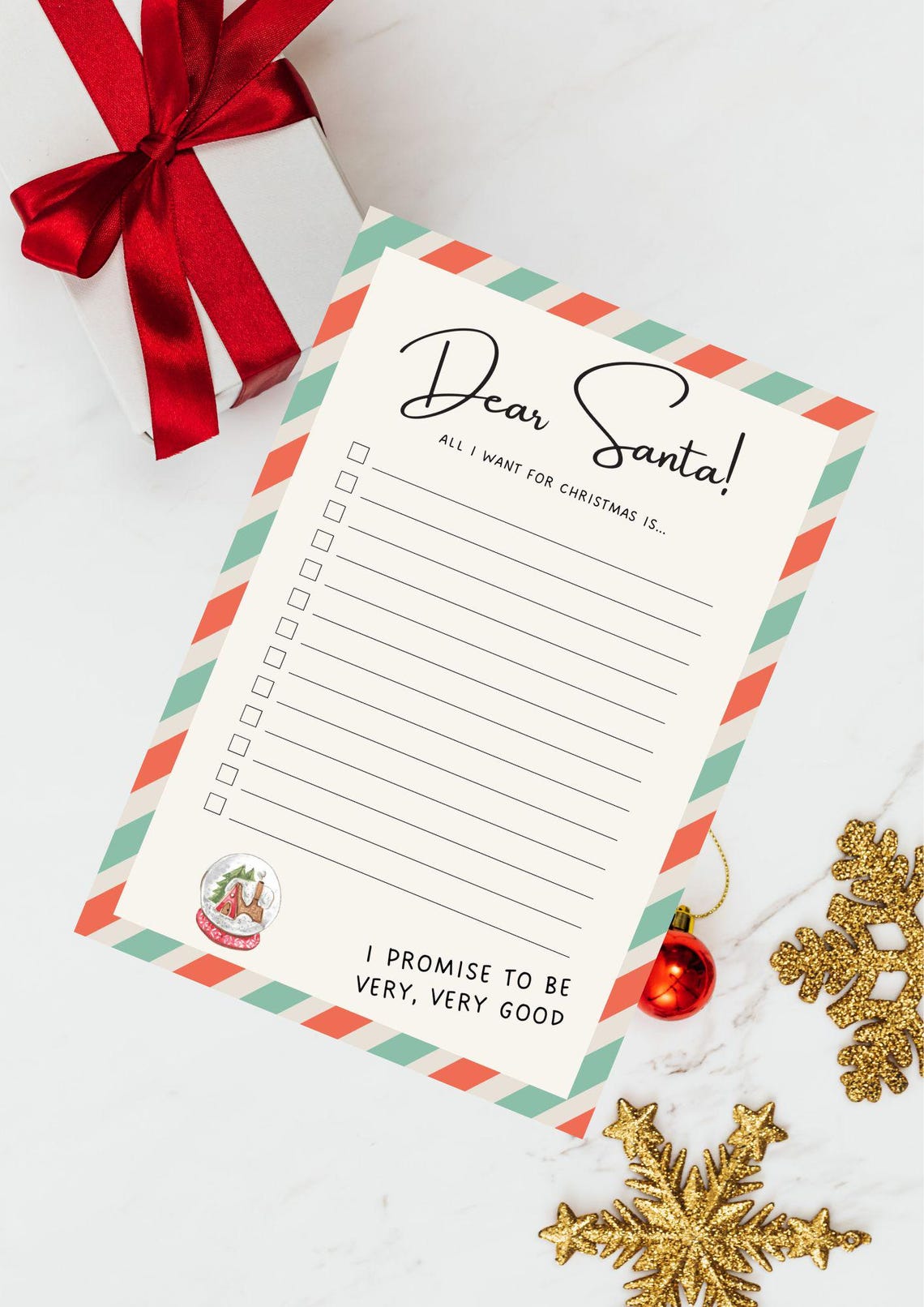 Christmas Wish List Template | Kids' Santa Letter (canva Editable) - Etsy
