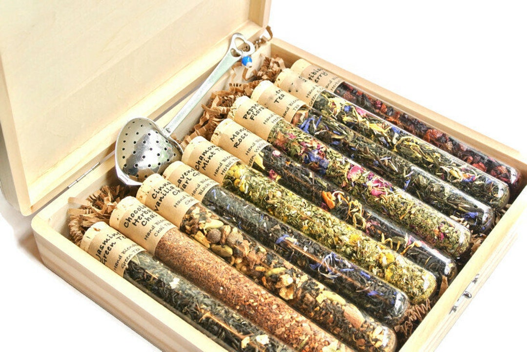 Tea Sampler Gift Set, 10 Test Tubes Loose Leaf Tea, Tea Gift Basket ...