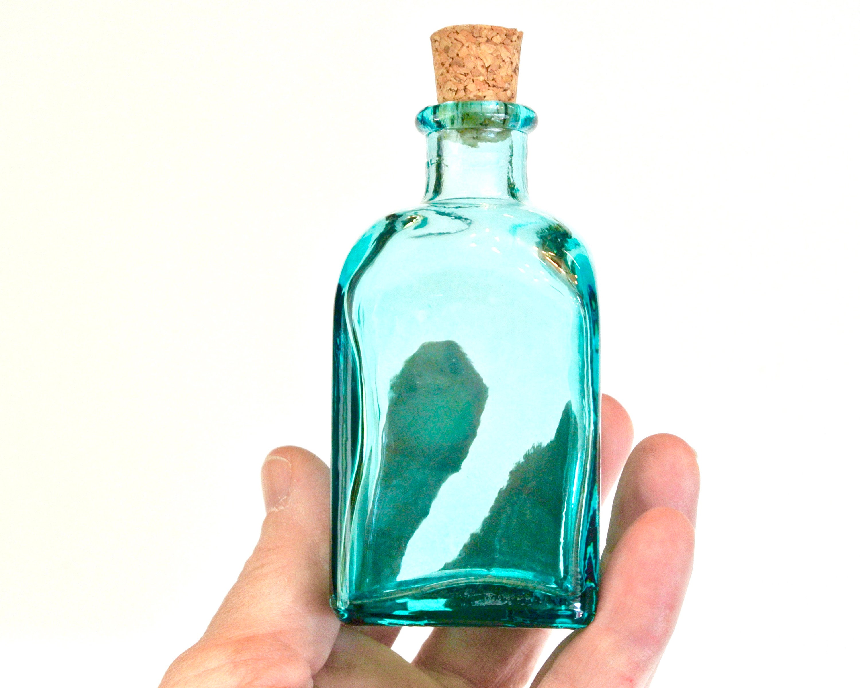 Aqua Blue Glass Bottle 2 Recycled 3 oz/100 ML Glass Bottles | Etsy