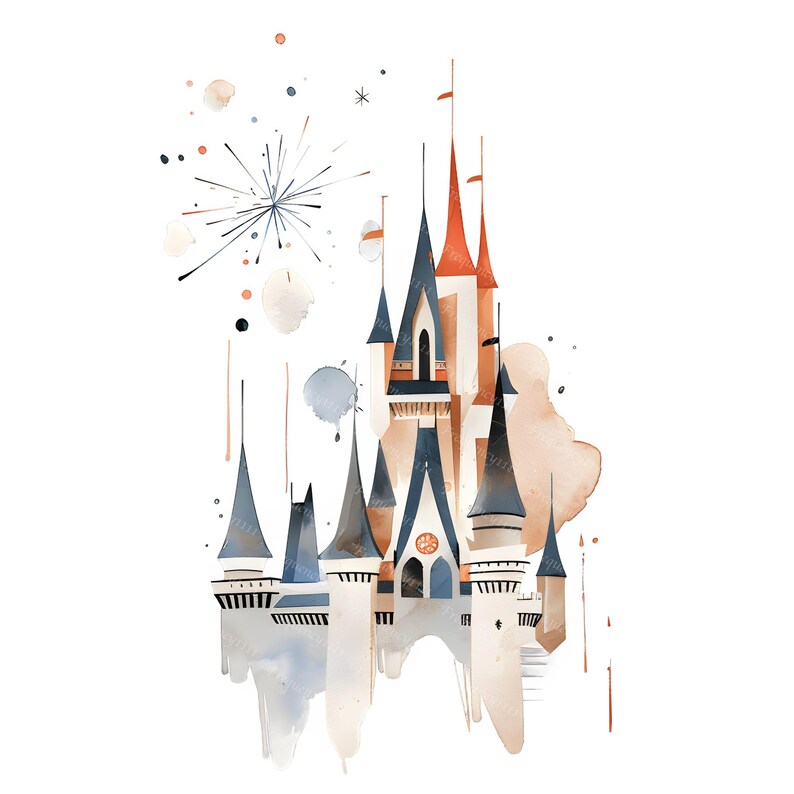 24 Castle Watercolor Clipart, Fairytale Castle PNG Bundle, Fantasy ...