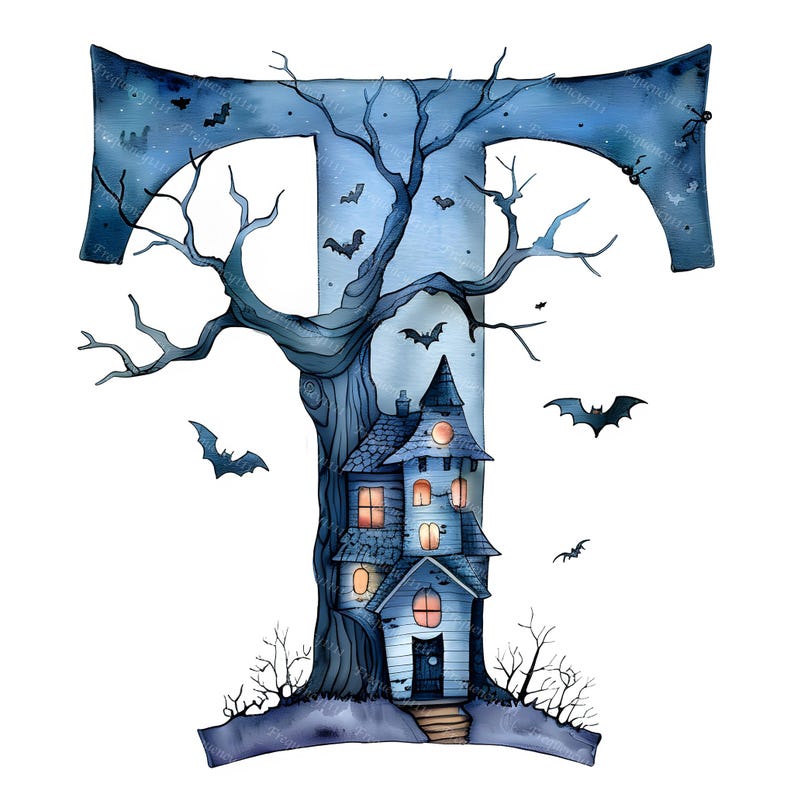 Ghost Alphabet Clipart Bundle, 28 Watercolor Halloween Letters Pngs ...