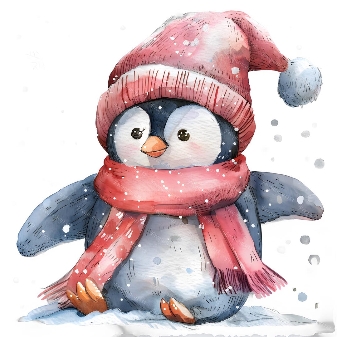 Watercolor Penguin Clipart Set, 16 Winter Penguin Images, Cute ...