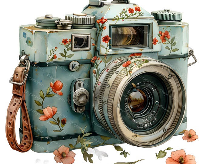 Vintage Camera Clipart Bundle: Watercolor Style (JPG, PNG) - Etsy Canada