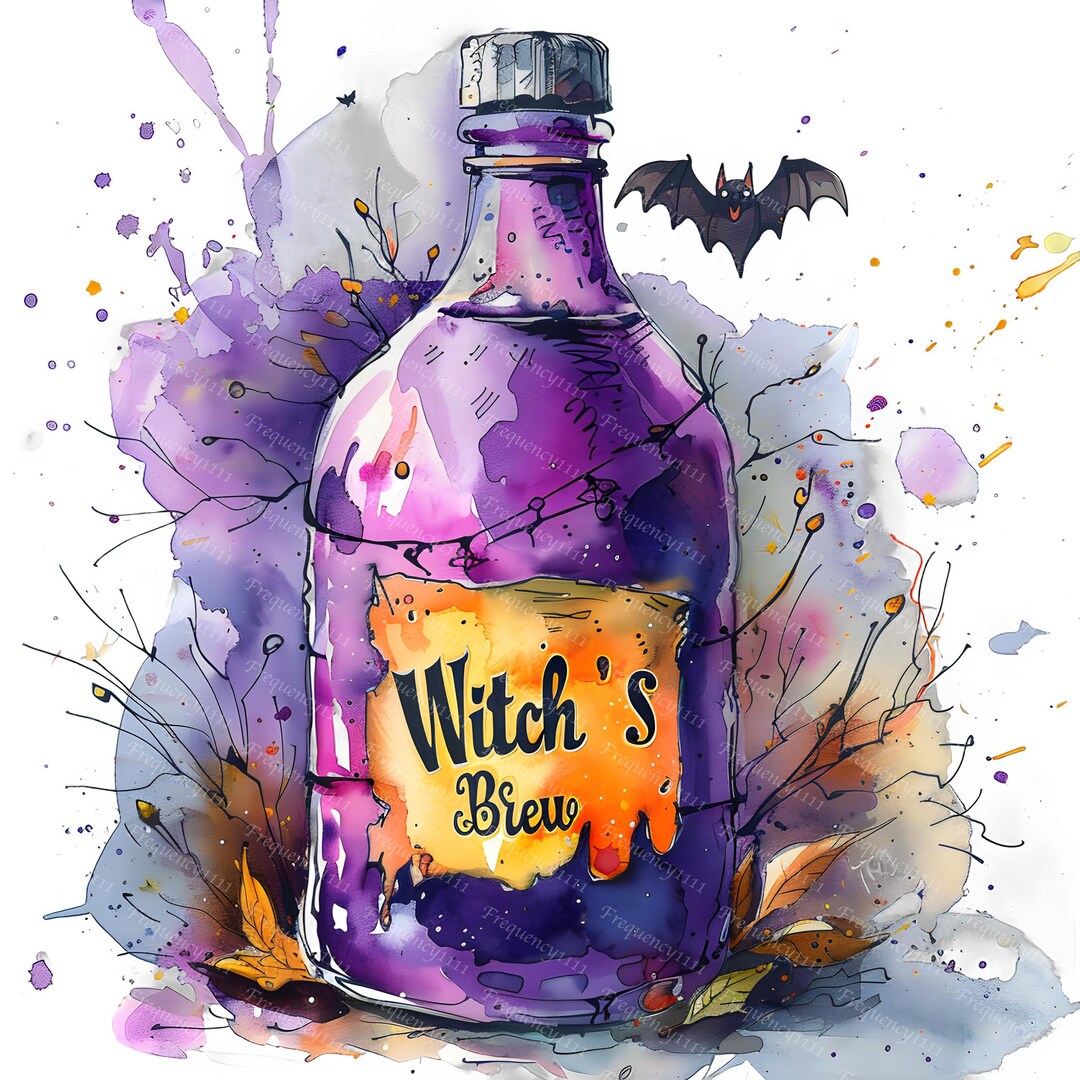 Witch's Brew Clipart Bundle, 10 Halloween Potion Illustrations, Spooky ...