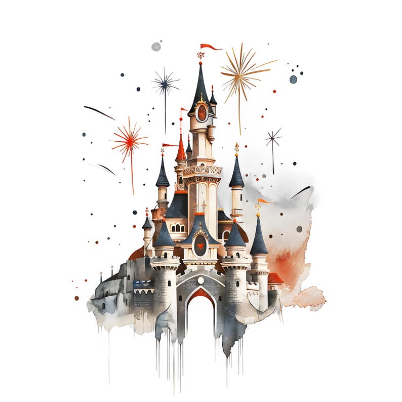 24 Castle Watercolor Clipart, Fairytale Castle PNG Bundle, Fantasy ...