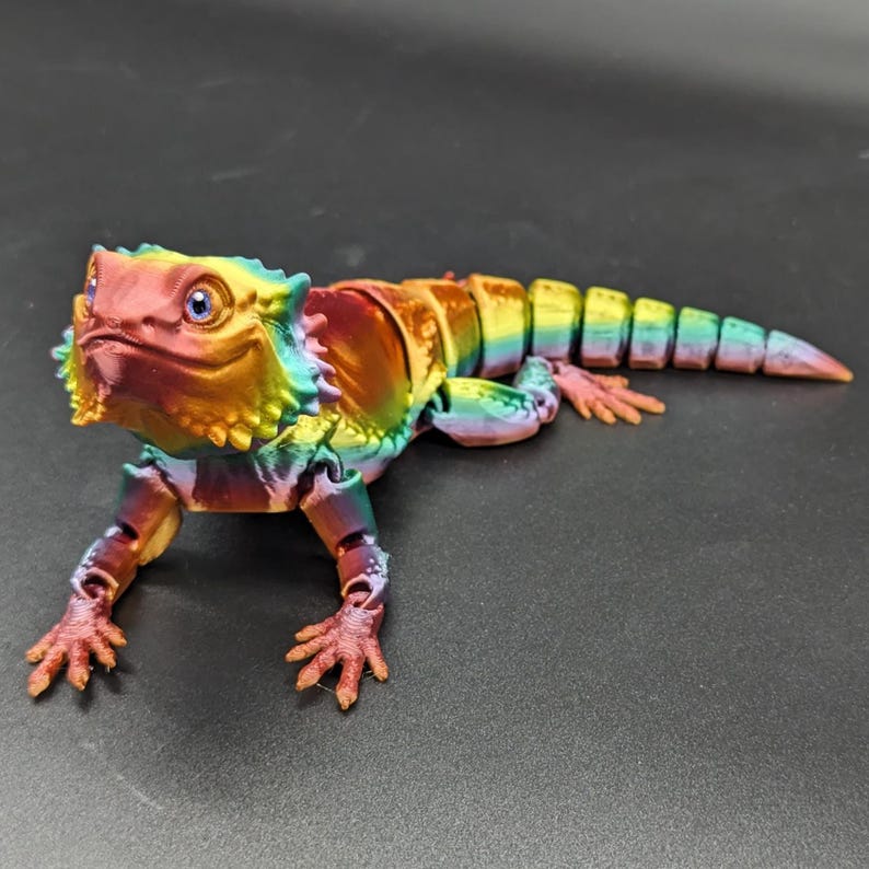 Bearded Dragon STL File for 3D Printing | Articulated Flexi Toy | Print ...
