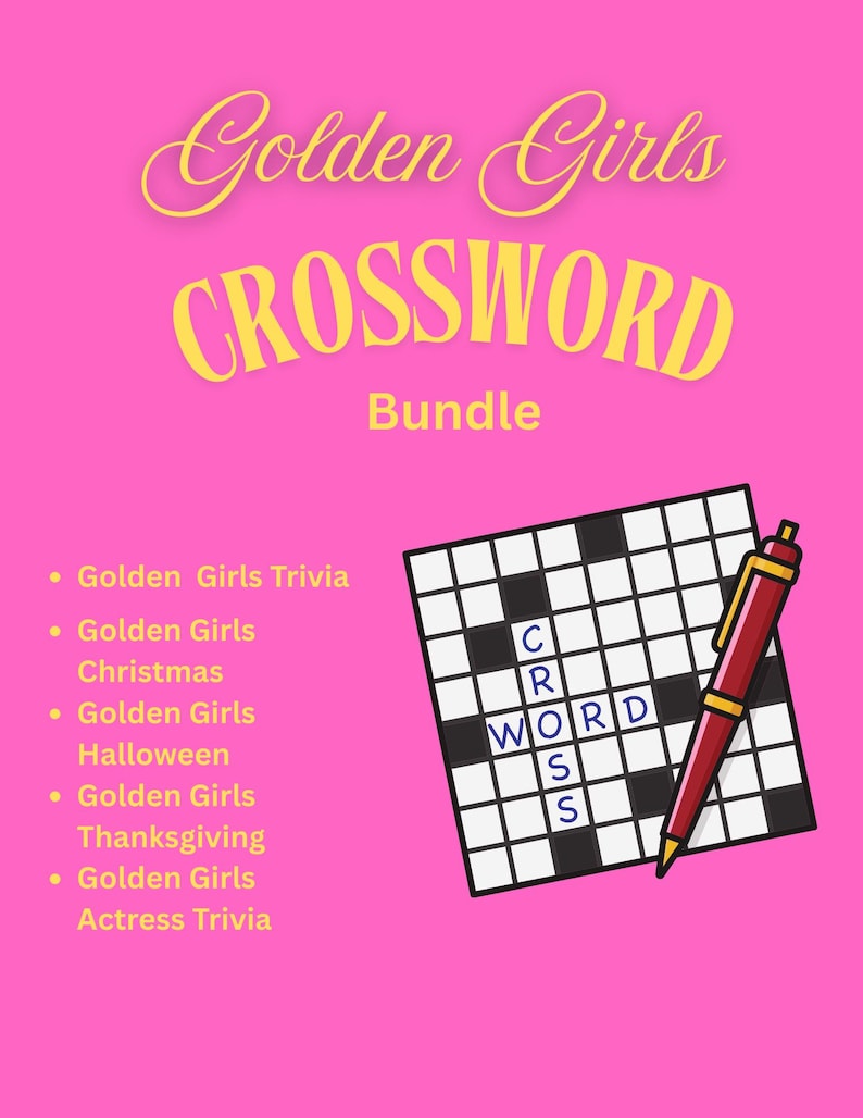 Golden Girls Digital Crossword Bundle - Etsy