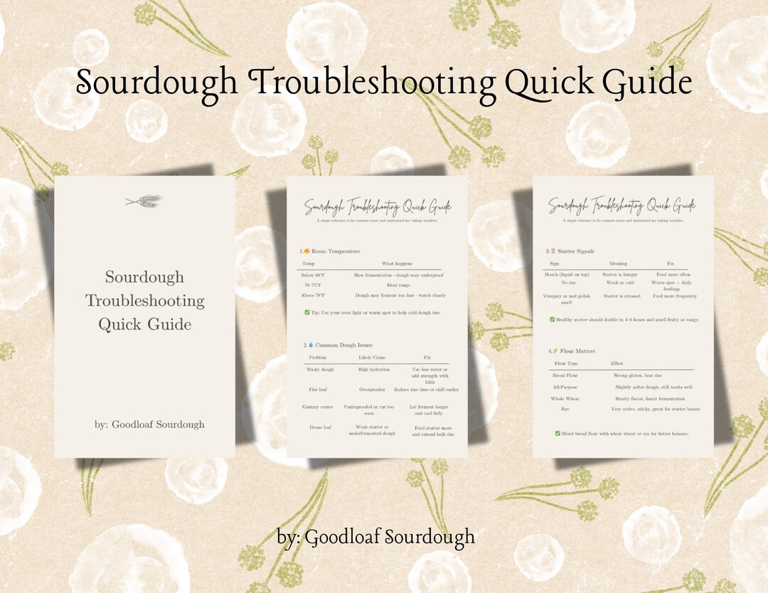 Sourdough Troubleshooting Guide Printable | Beginner Sourdough Bread ...