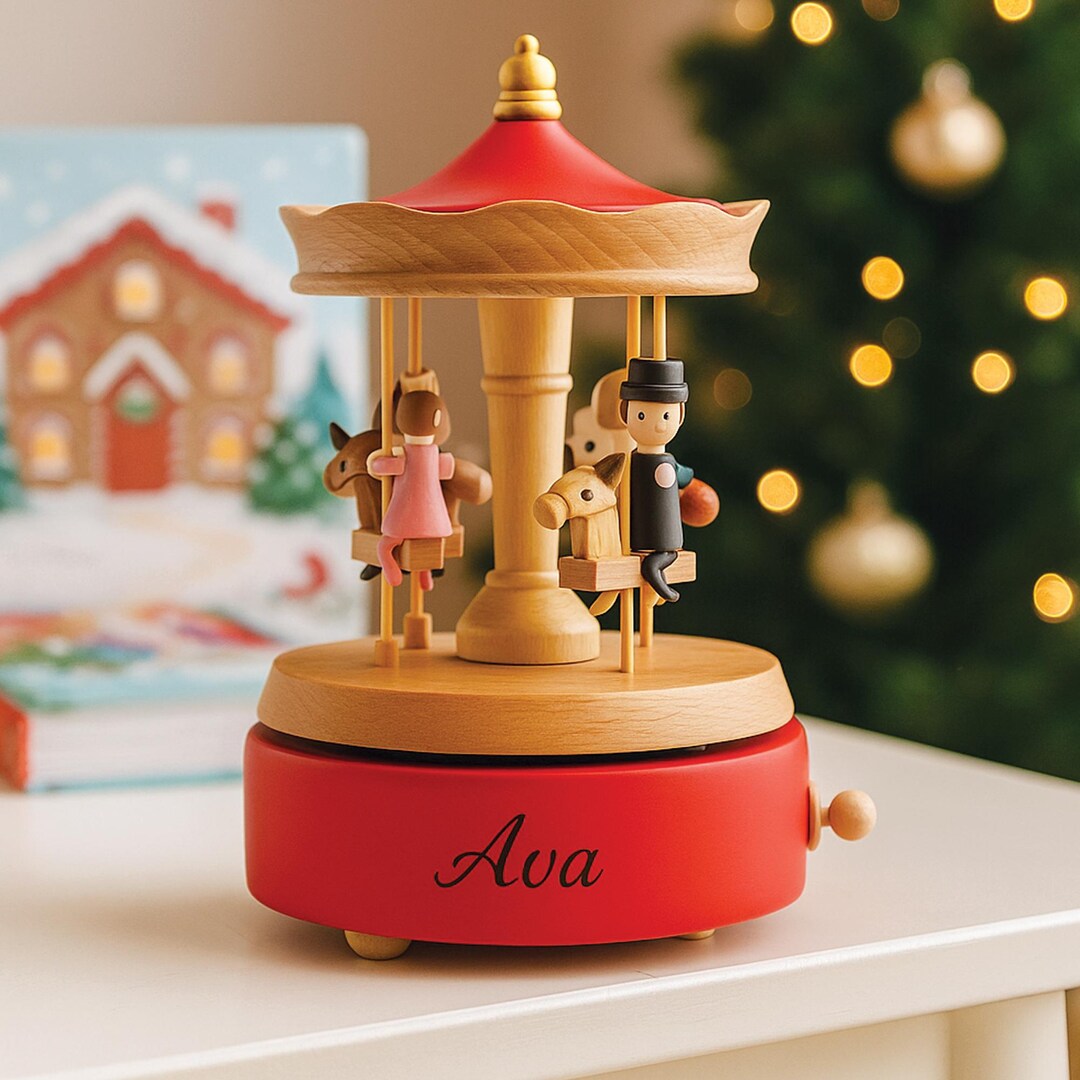 9 Styles Personalized Wooden Music Box – Custom Carousel, Ballet ...