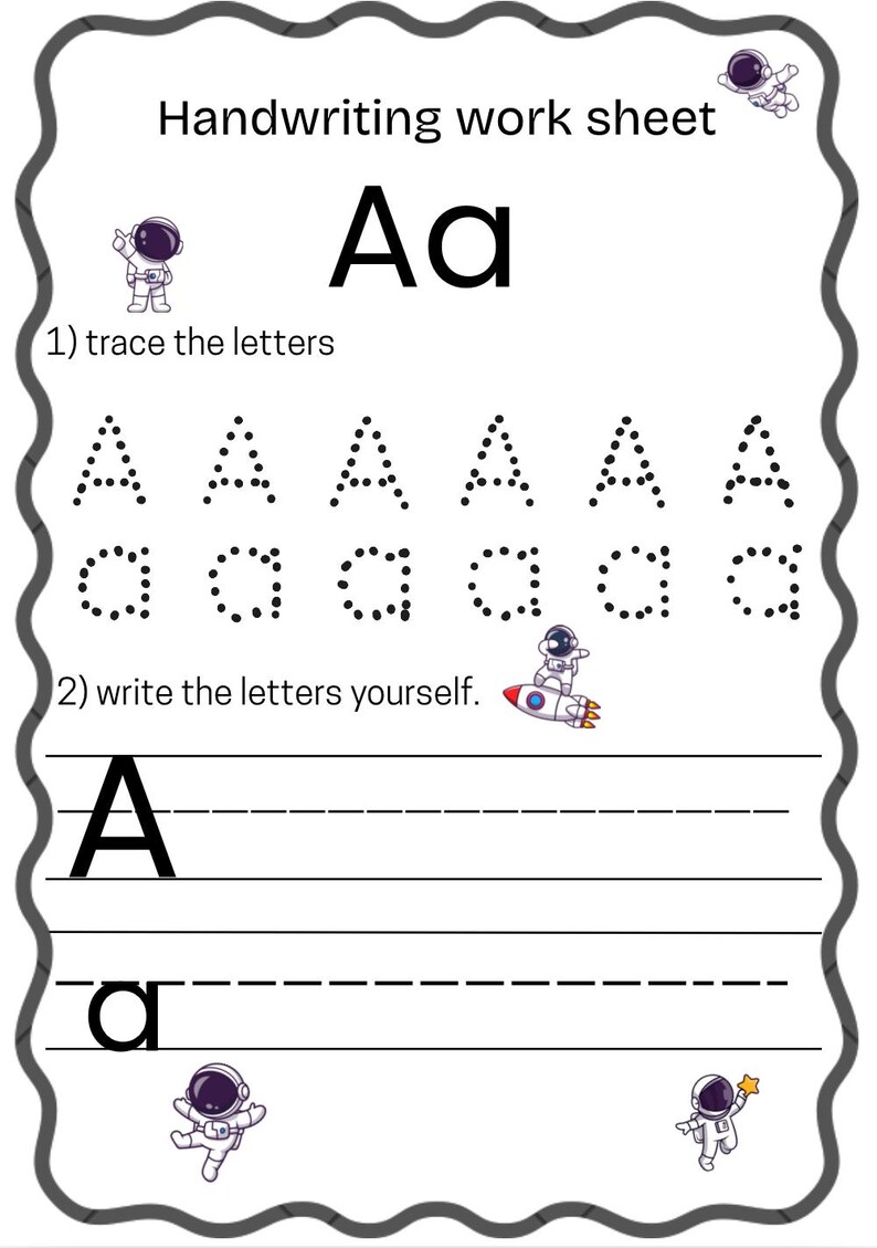 Handwriting Practice, Alphabet,uppercase and Lower Case, Easy, Space ...