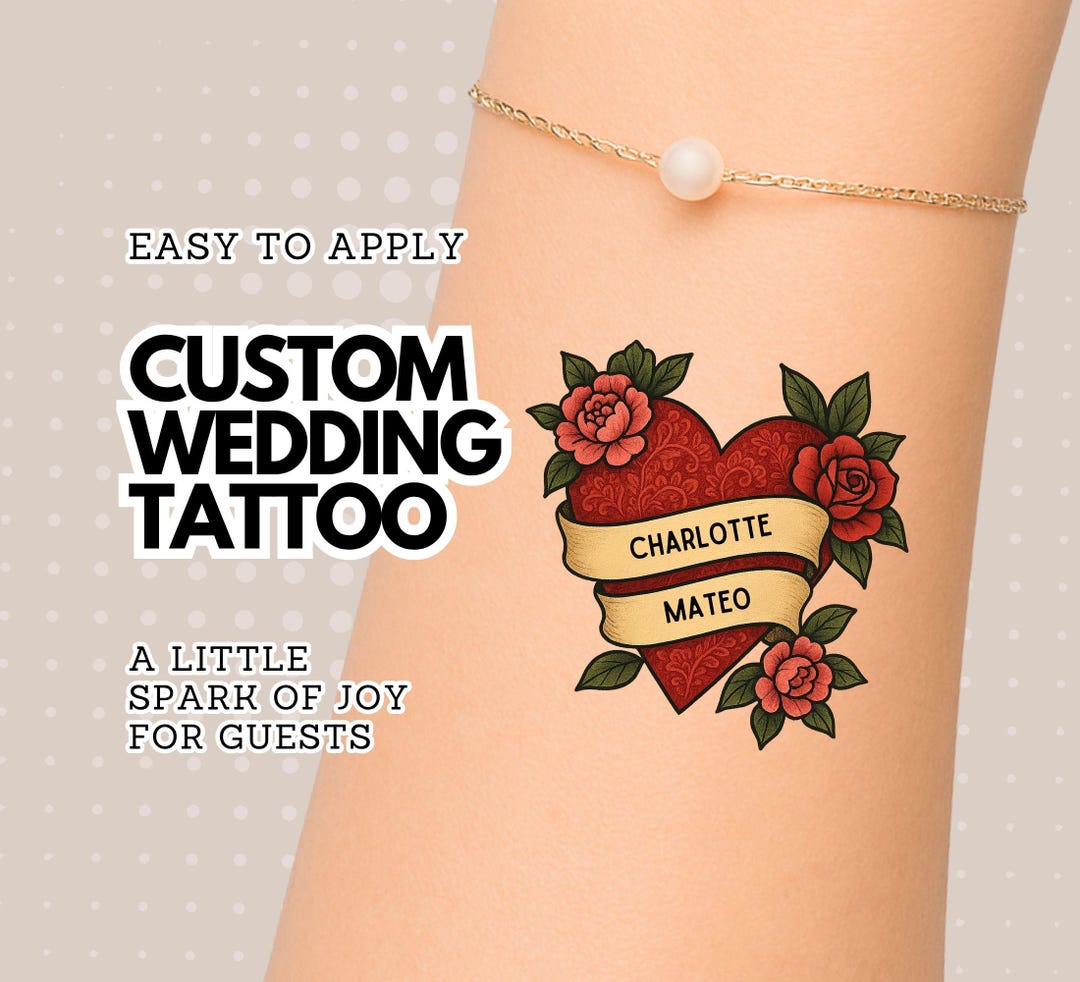 Temporary Wedding Tattoos: Custom Bride & Groom Favours, Guest ...