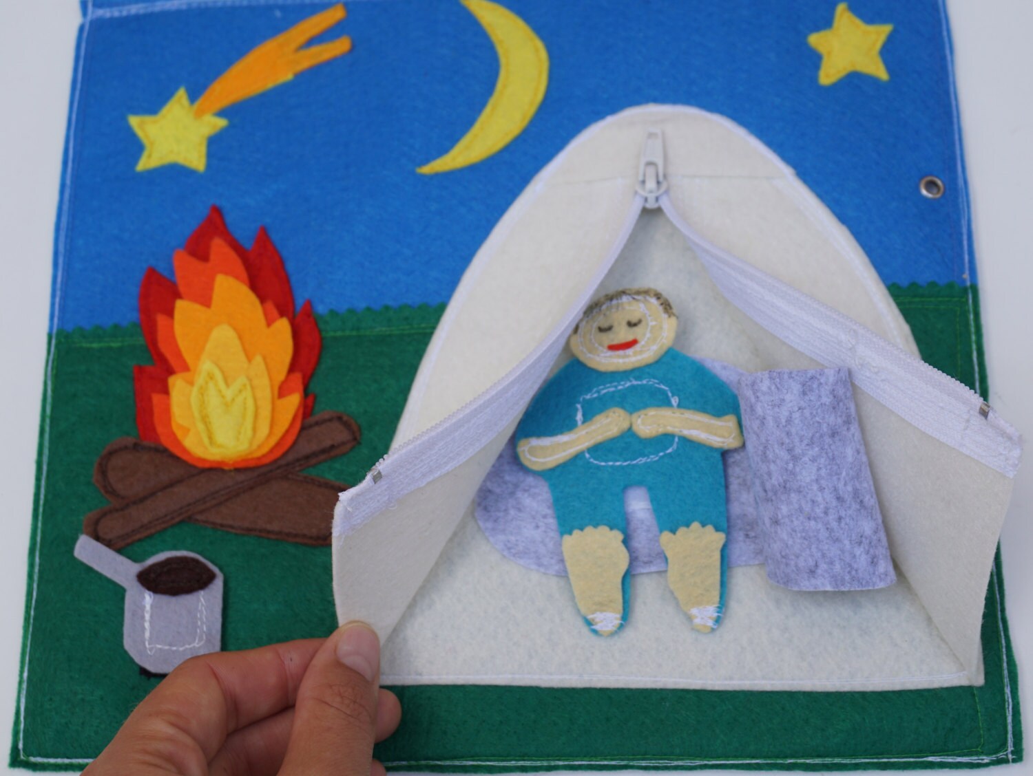 Quiet Book Page / Camping Tent with Zipper / Felt Activity | Etsy