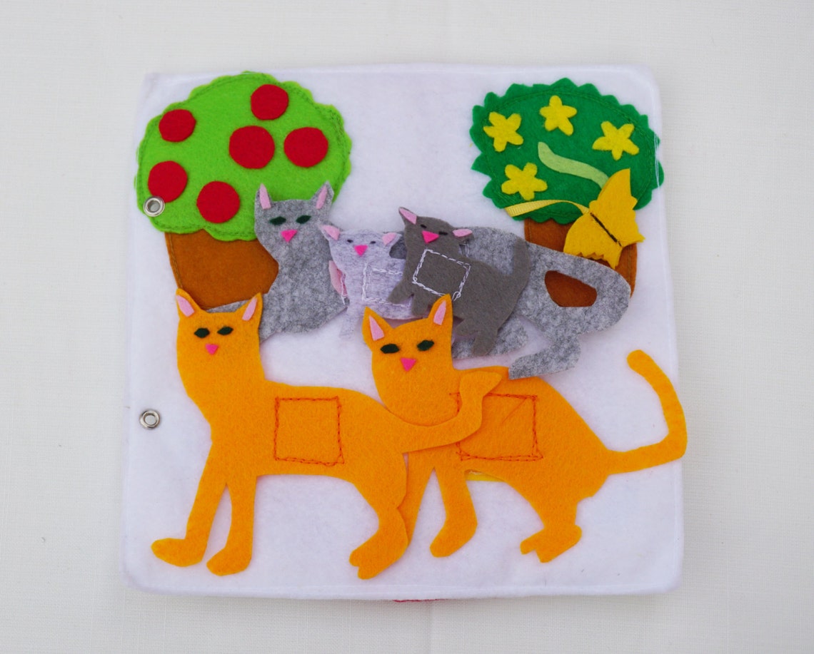Cats Quiet Book Page / Felt Activity Page / Fine Motor Skills | Etsy