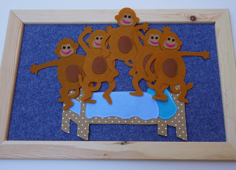 Felt Board Kit / Five Little Monkeys Jumping on the Bed / | Etsy